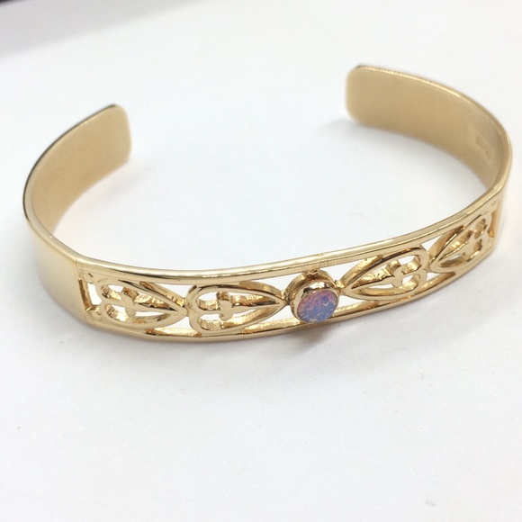 Avon | Jewelry | Vintage 8s Avon Faux Opal Gold Tone Cuff Bracelet ...